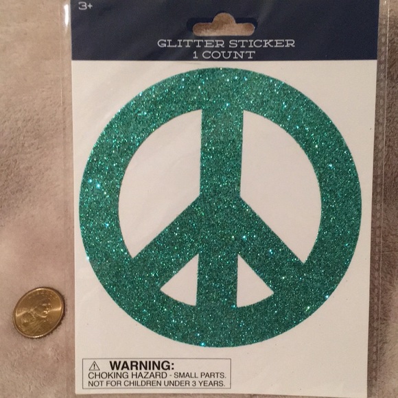 Office | Jumbo Glitter Peace Sign Sticker Nwt | Poshmark